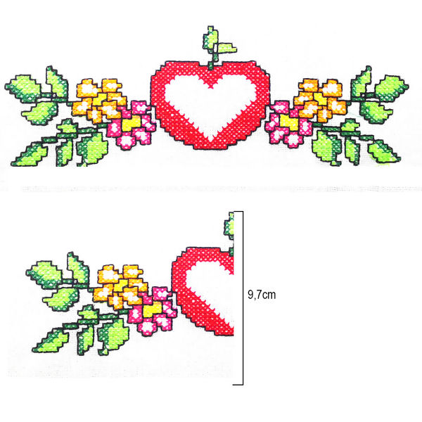 Faixa ponto cruz - MOD.68 - pacote com 1 unidade - Maçã - 4167 - 058865