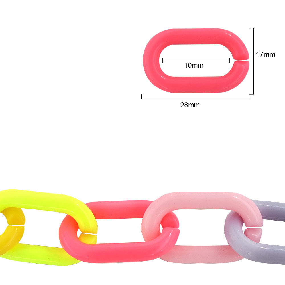 Elo plástico - 100 gramas - 17mm x 28mm - Multicor Claro - ROFR.151392